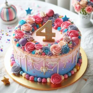 Elegantes 4 Geburtstag Mdchen Bild